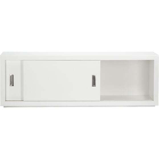 Cane TV Unit | Modern Rattan Media Console with Storage & Open Shelves